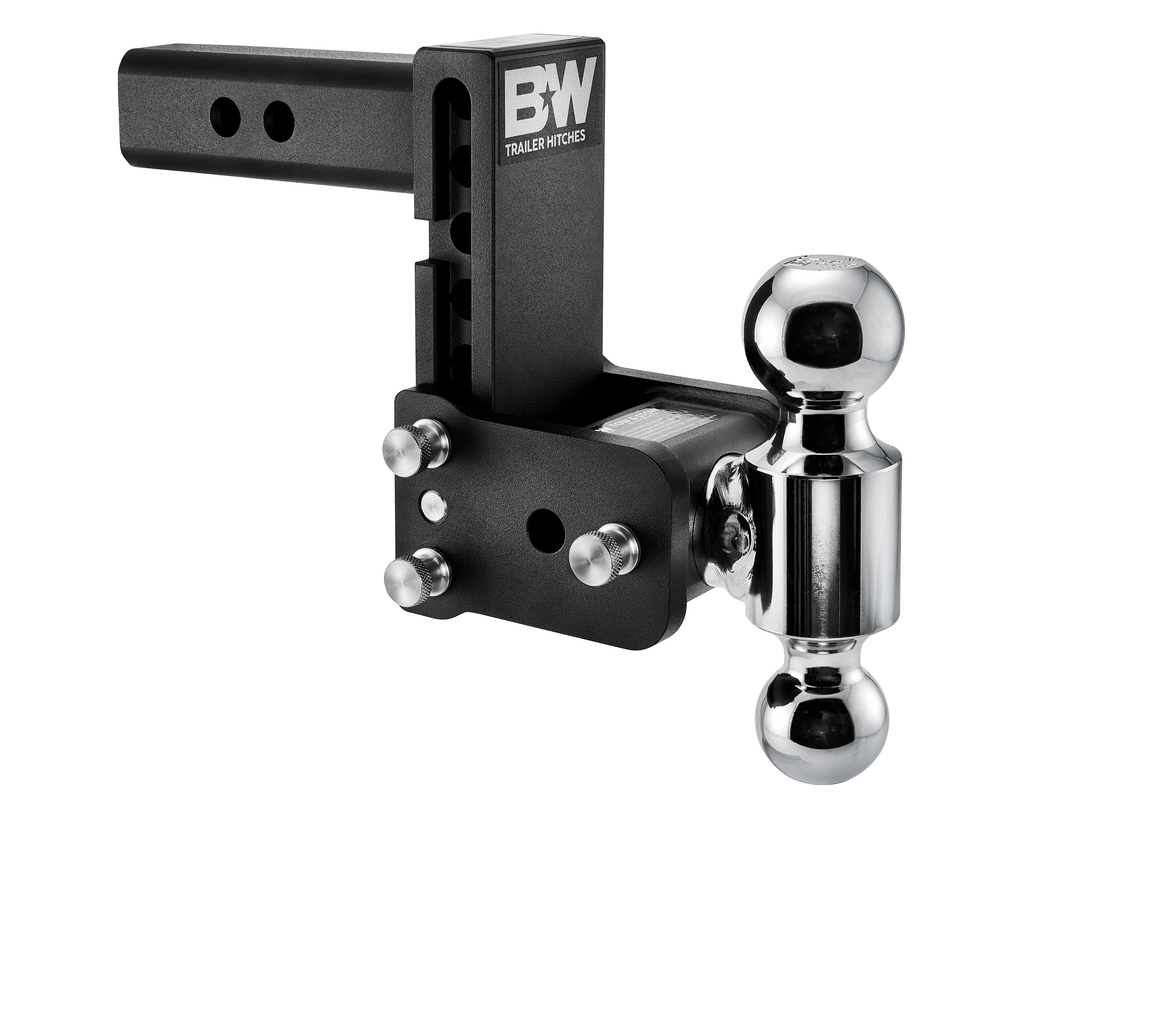 B W Tow Stow 2 Ball Mount for 2 Hitch Receiver 5 Drop