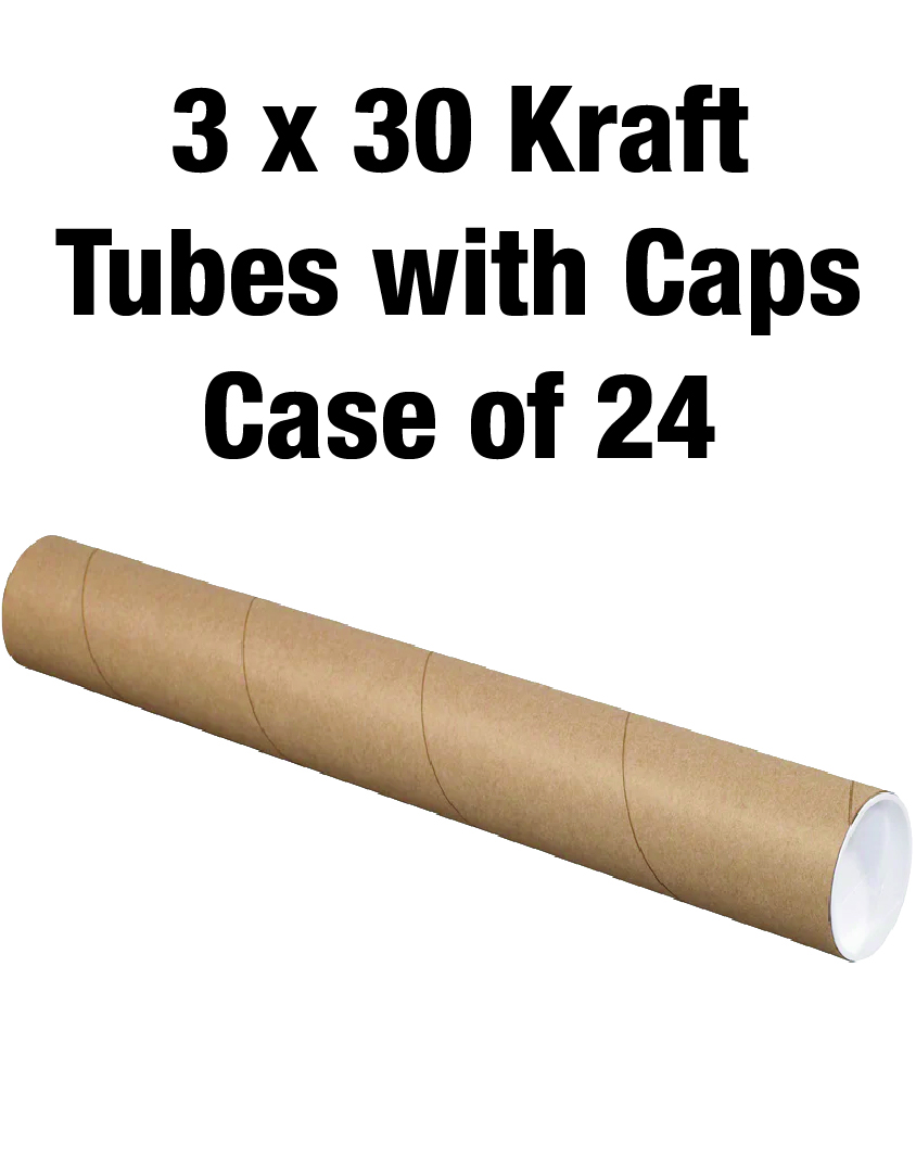 3 x 30" Kraft Tubes with Caps Case of 24 | U-Haul