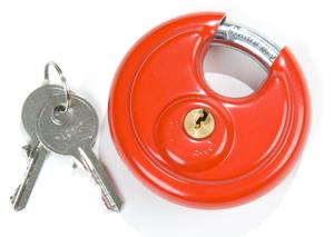 Red Disk Lock 2-3/4” Keyed Alike R-12 Key