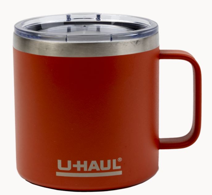 14 OZ Mug with Lid Orange